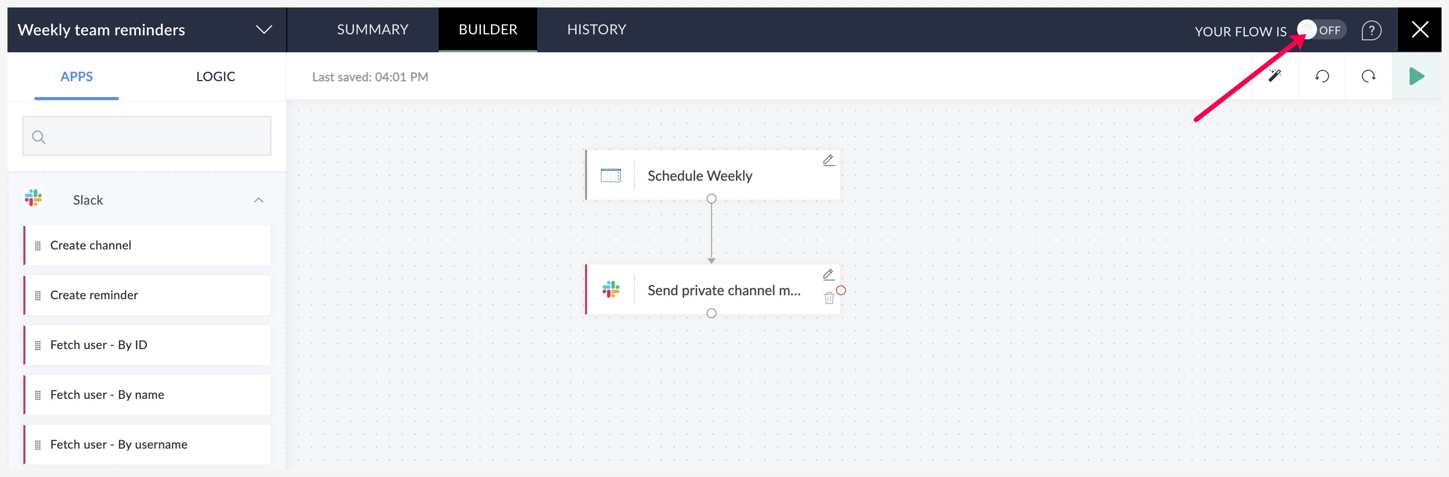 Set up Slack automated reminders in 7-mins with Zoho Flow
